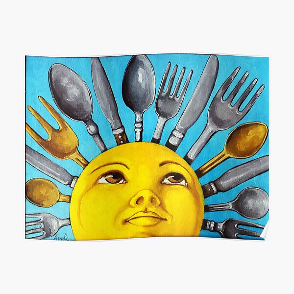 "What's for Lunch? CBS Sunday Morning Show Sun Art oil painting" Poster ...