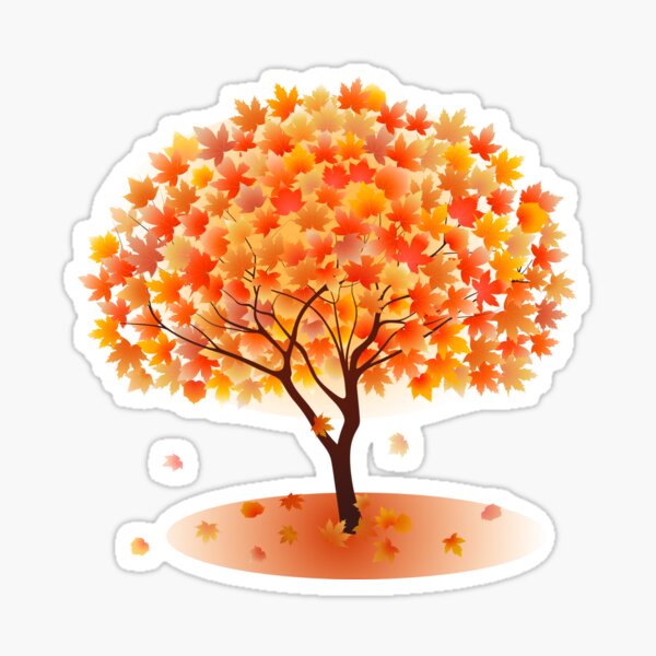 "Cartoon Autumn Tree" Sticker by Reethes | Redbubble