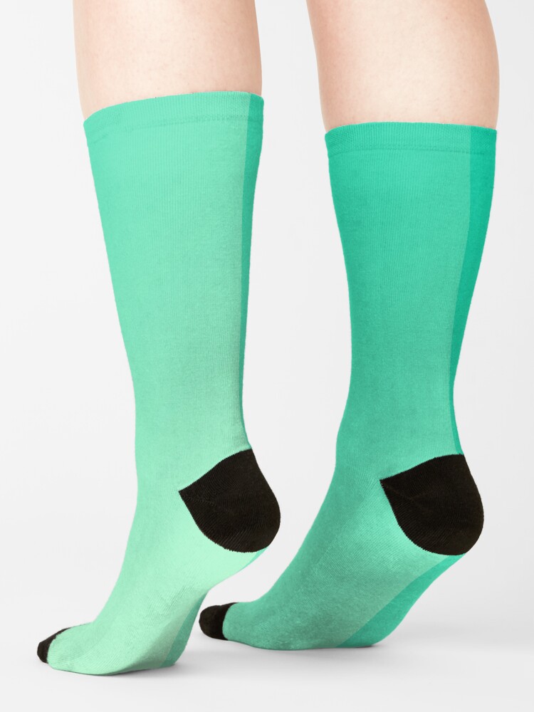 "Dark Cyan Green and Light Cyan Lime Green Gradient Ombré " Socks by ...