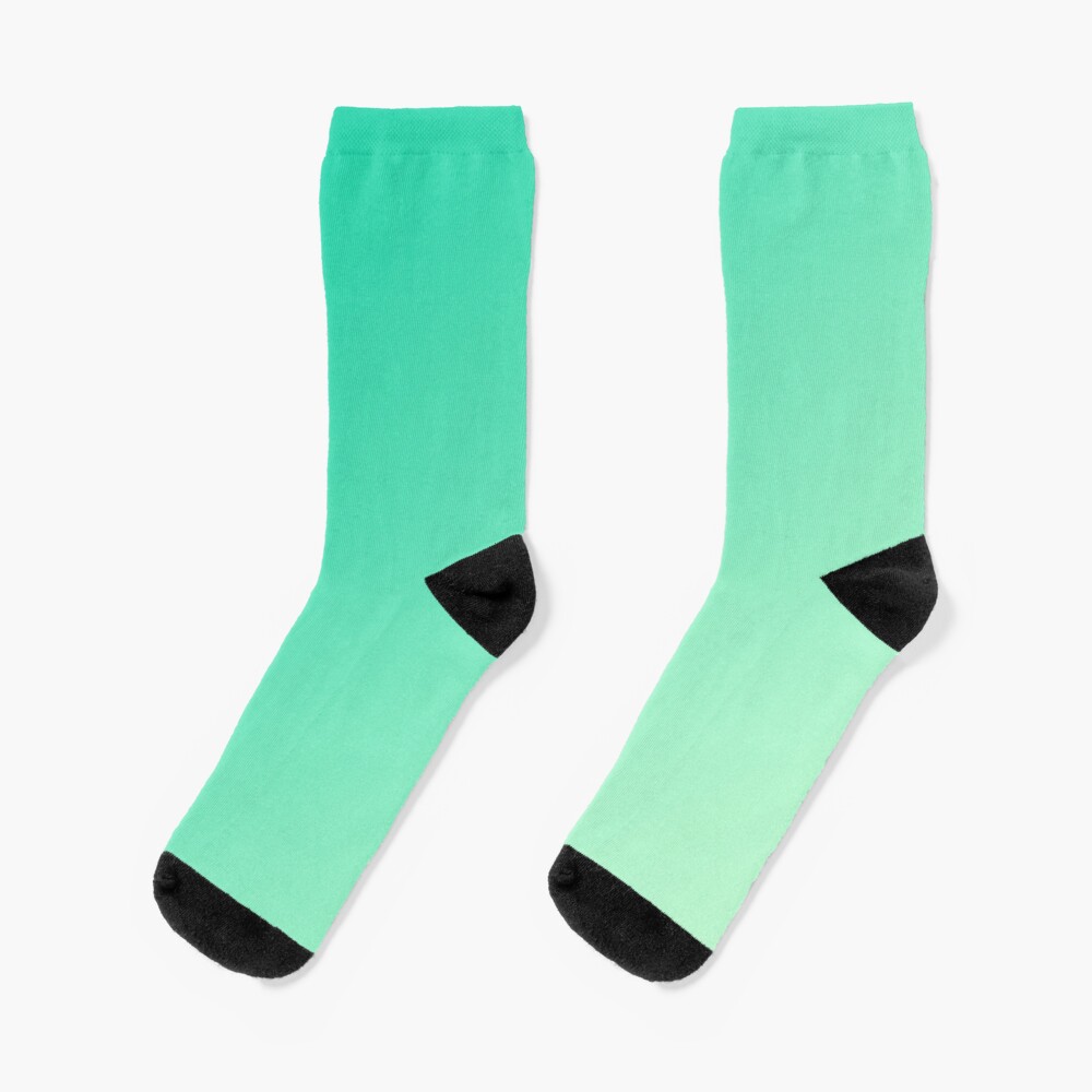 "Dark Cyan Green and Light Cyan Lime Green Gradient Ombré " Socks by ...