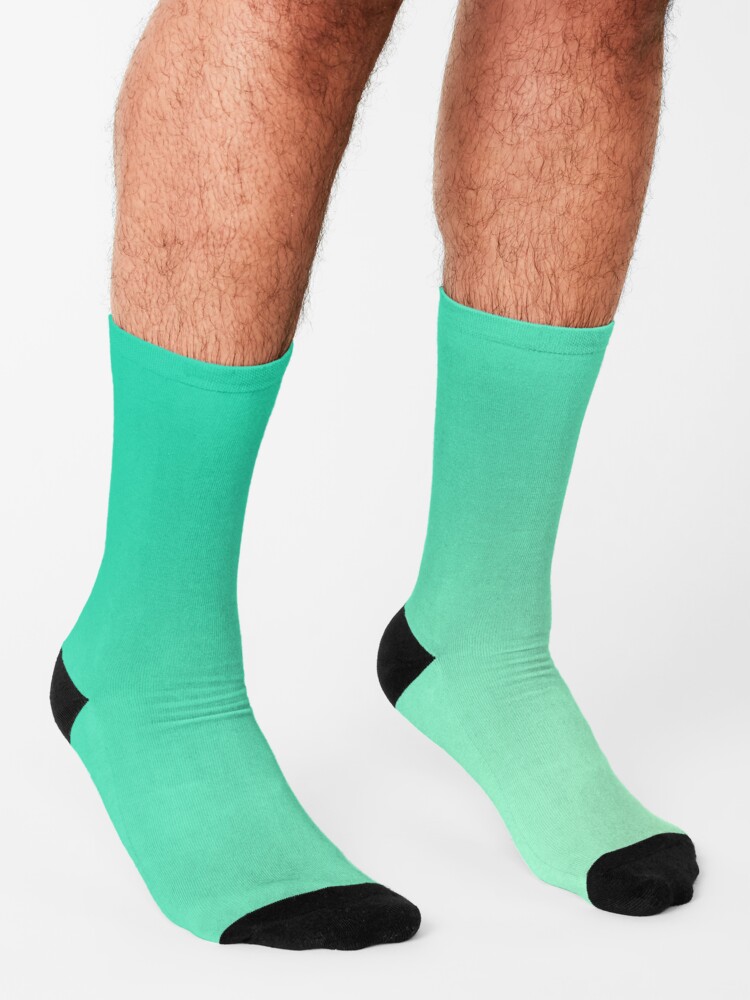 "Dark Cyan Green and Light Cyan Lime Green Gradient Ombré " Socks by ...