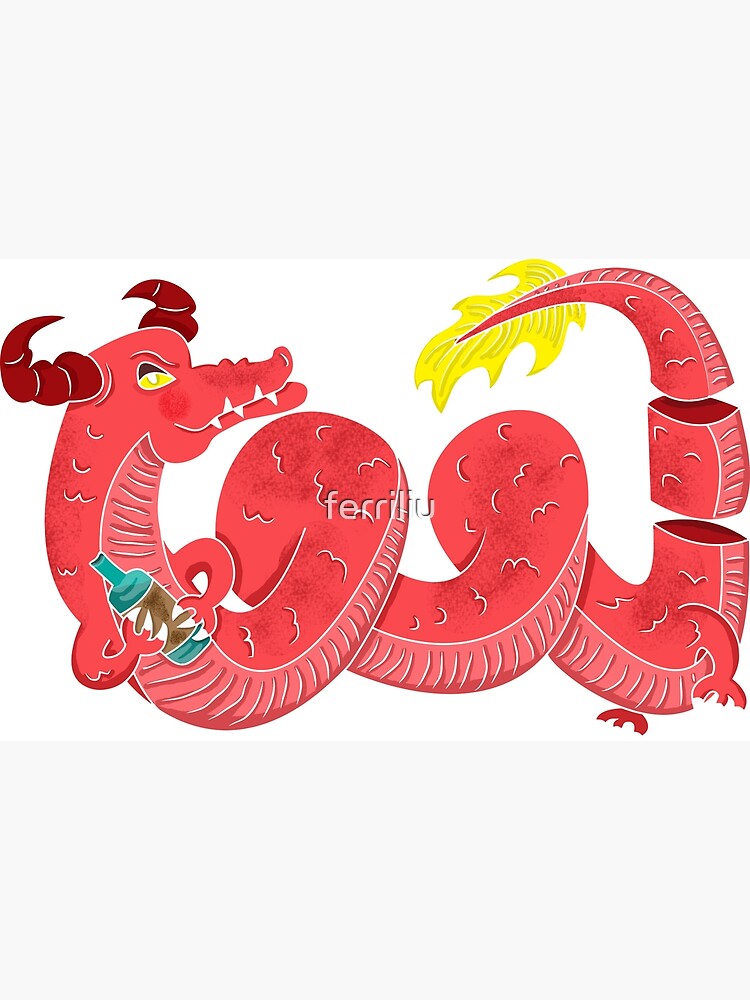 "Cute Drunken Dragon" Poster for Sale by ferriliu | Redbubble