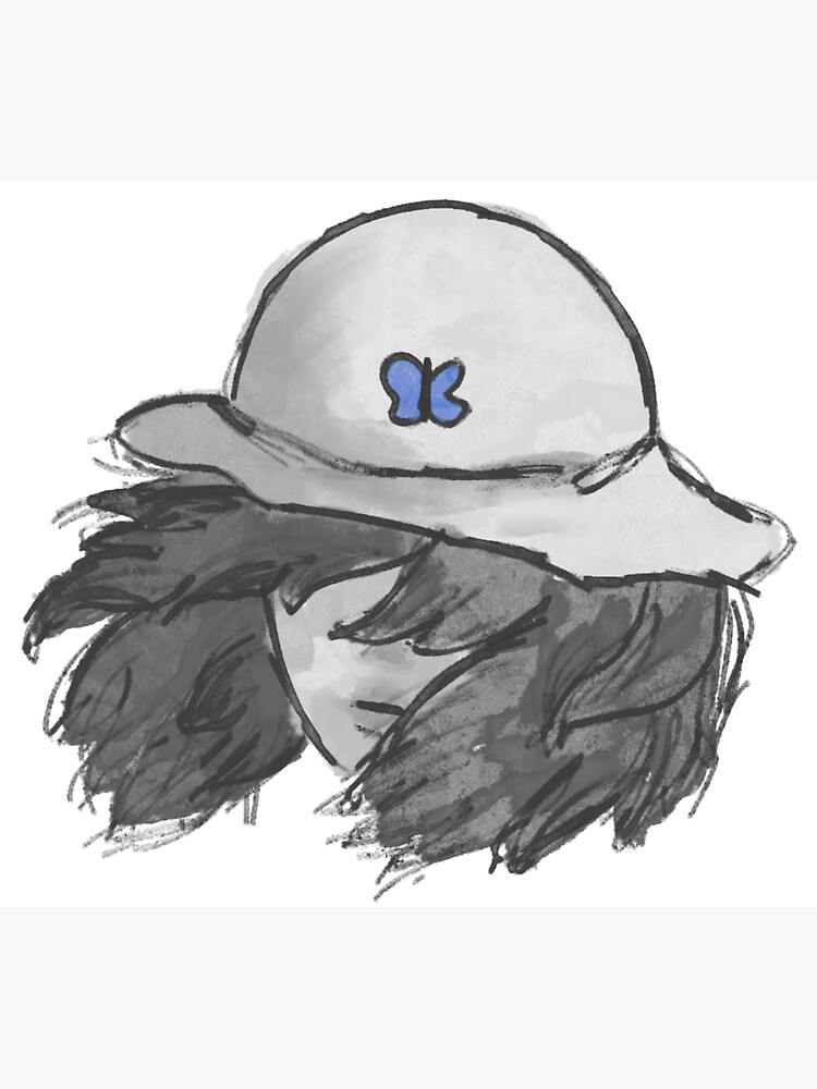 "Aesthetic blue butterfly bucket hat " Sticker by NinaXO17 | Redbubble
