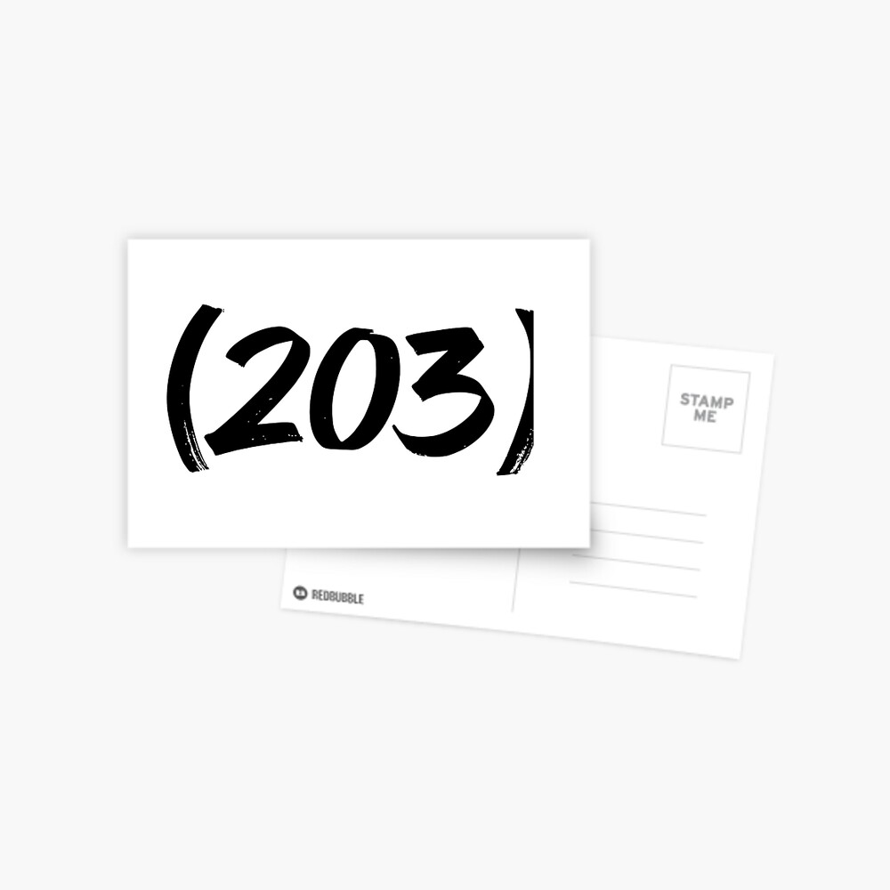 "203 Area Code" Postcard by DesignsbyKell | Redbubble