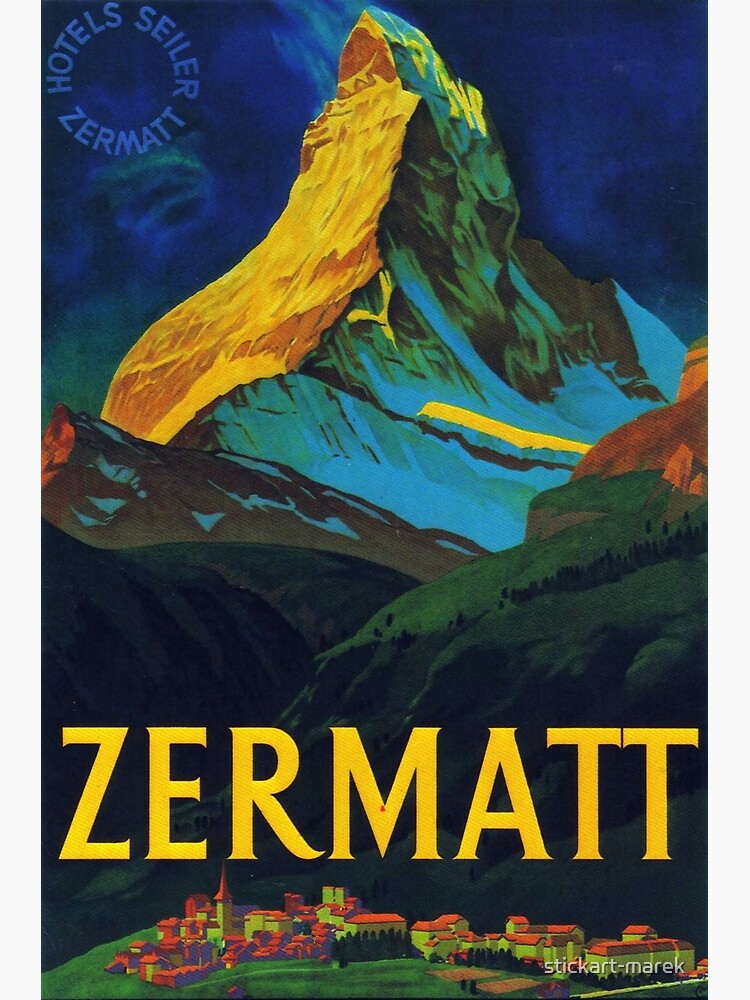 Zermatt vintage travel poster Canvas sold by Deepak Rawat | SKU ...