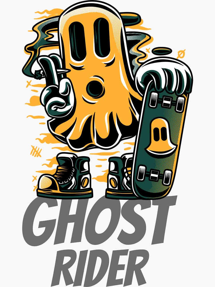 "Ghost Rider" Sticker by seven-of-clubs | Redbubble