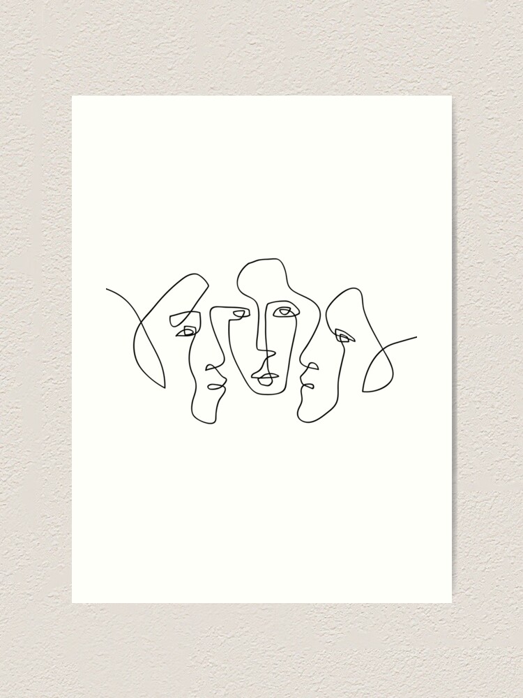 "3 Gesichter - One Line Art" Kunstdruck von TheRedFinch | Redbubble