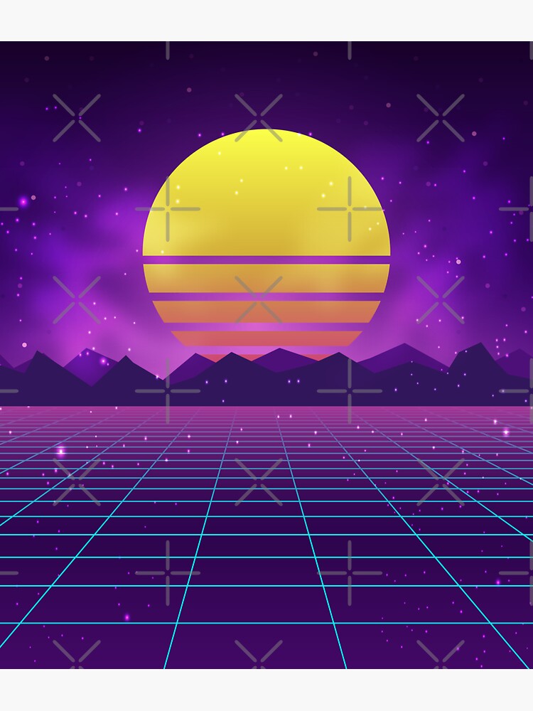 "Sunset Grid Lines Vaporwave Aesthetics" Sticker by MaiZephyr | Redbubble