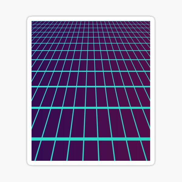 "Minimal Synthwave Grid Lines" Sticker for Sale by MaiZephyr | Redbubble