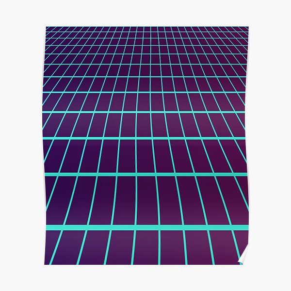 "Minimal Synthwave Grid Lines" Poster by MaiZephyr | Redbubble