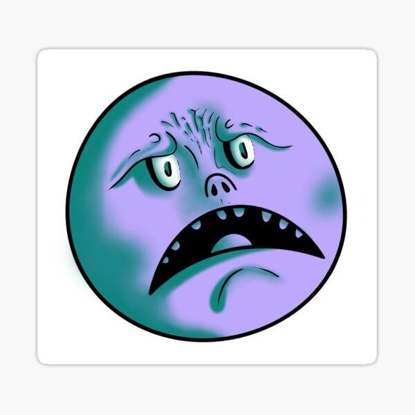 "Cute miserable cartoon face" Sticker for Sale by jessiWHAT | Redbubble
