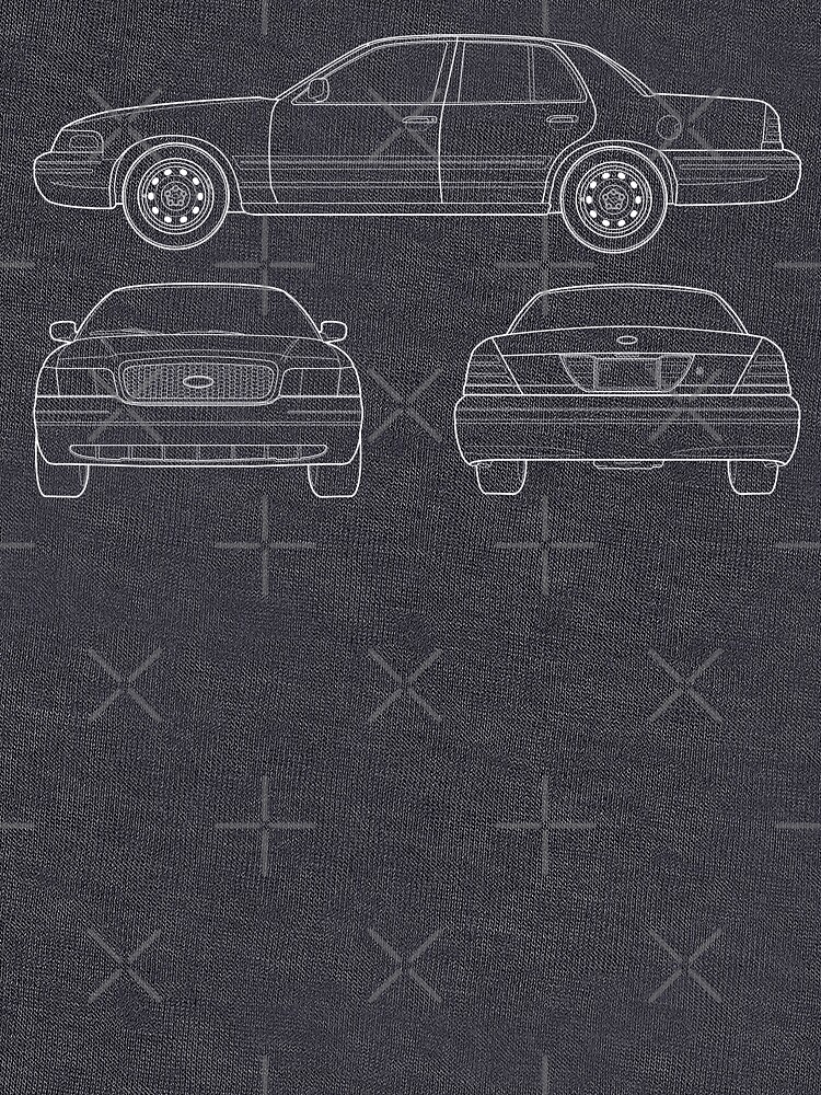 "Ford Crown Victoria Police Interceptor Blueprint - White" Lightweight ...