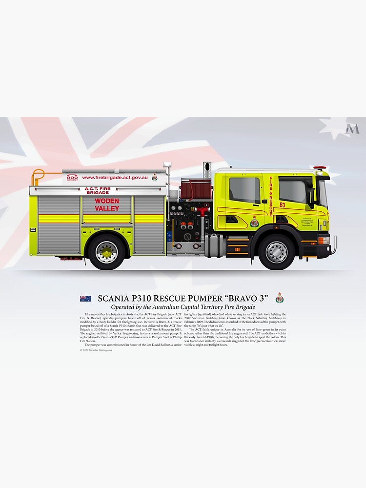 "ACT Fire Brigade Rescue Pumper "Bravo 3"" Art Print by nothinguntried ...