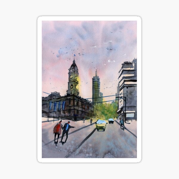 "Melbourne Town Hall" Sticker for Sale by darrenyeoart | Redbubble