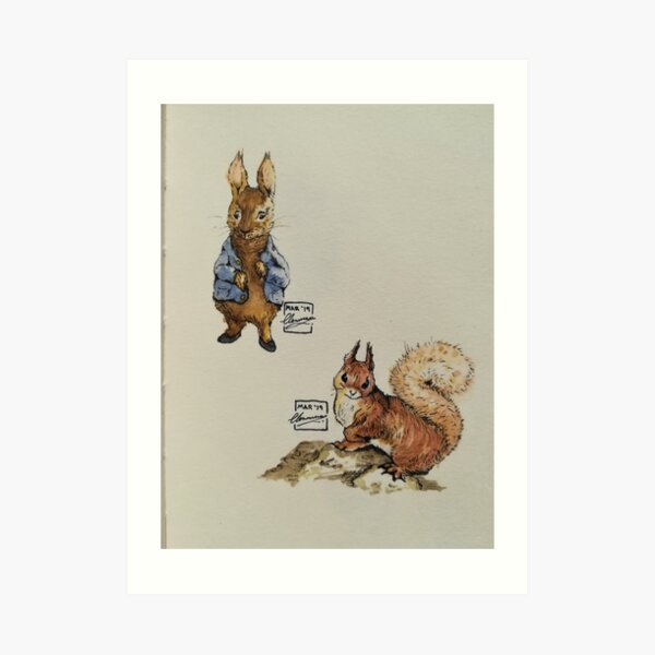 "Peter Rabbit and Squirrel Nutkin illustration" Art Print by ELowman235 ...