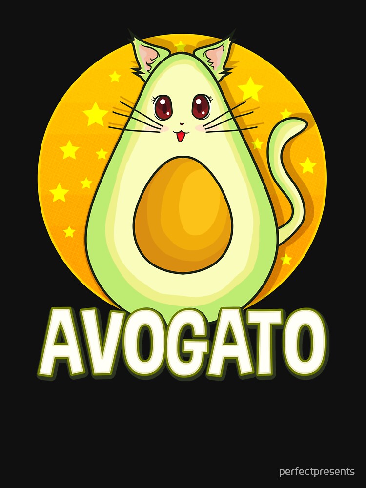 "Funny Avogato Avocado Cat Cute Kitty Avo-gato Pun" T-shirt by ...