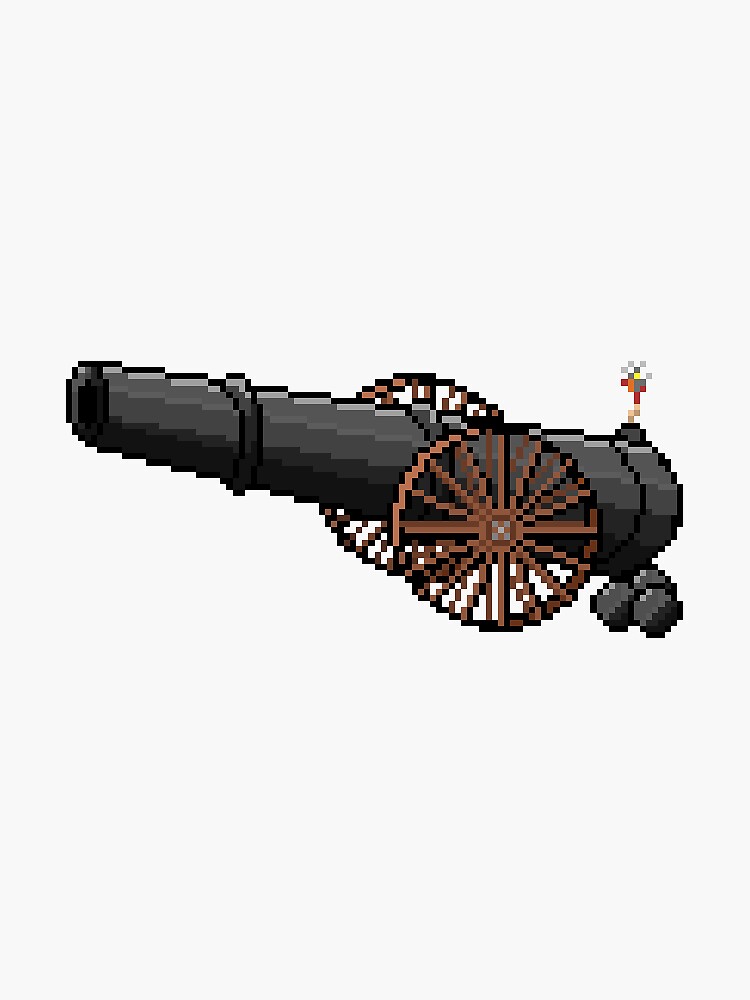 "Sprite Art - The Cannon" Sticker for Sale by ShipwreckedGame | Redbubble