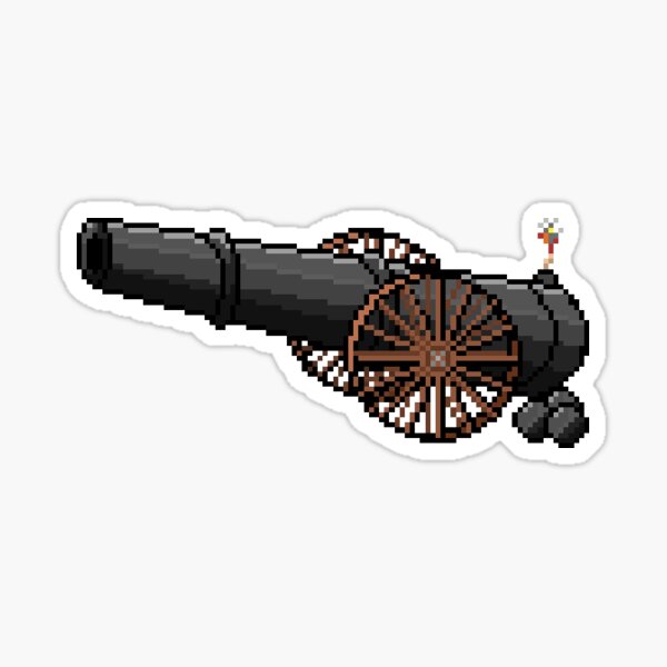 "Sprite Art - The Cannon" Sticker for Sale by ShipwreckedGame | Redbubble