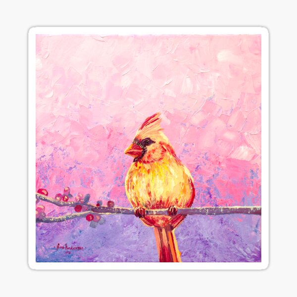 "Cardinal bird" Sticker by NinoPonditerra | Redbubble