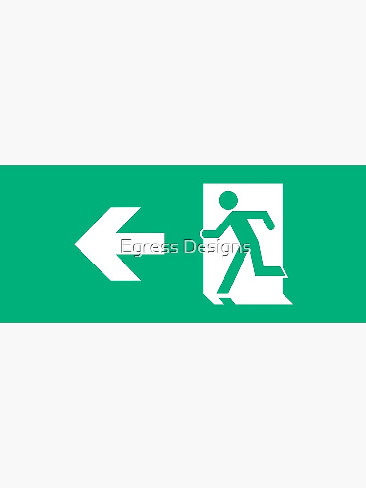 "Running Man Exit Sign, Left Hand Arrow" Metal Print for Sale by ...