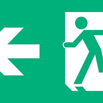 "Running Man Exit Sign, Left Hand Arrow" Sticker for Sale by Egress ...