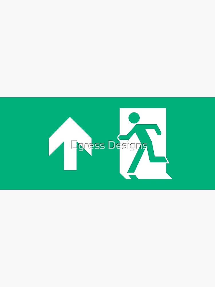 "Running Man Exit Sign, Left Hand Arrow Up" Poster for Sale by ...