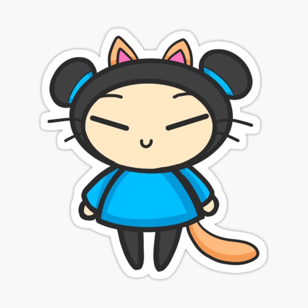 "Blue Cat Pucca" Sticker for Sale by aishiiart | Redbubble