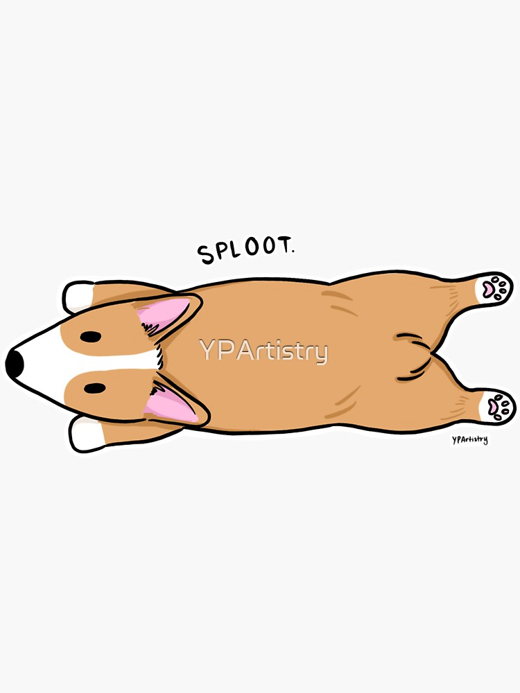 "Corgi Sploot" Sticker for Sale by YPArtistry | Redbubble