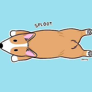 "Corgi Sploot" Sticker for Sale by YPArtistry | Redbubble