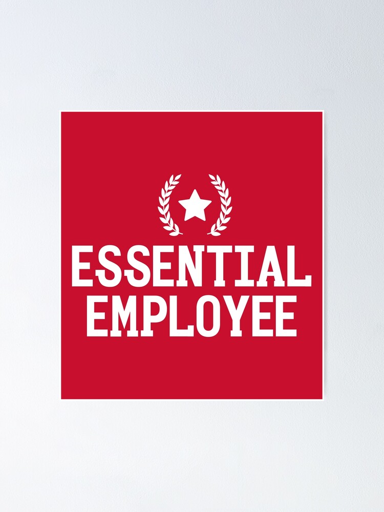 "Essential Employee Red" Poster by SalahBlt | Redbubble