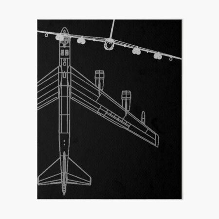 "B-52 Stratofortress BUFF US Air Force Bomber Airplane Line Art" Art ...