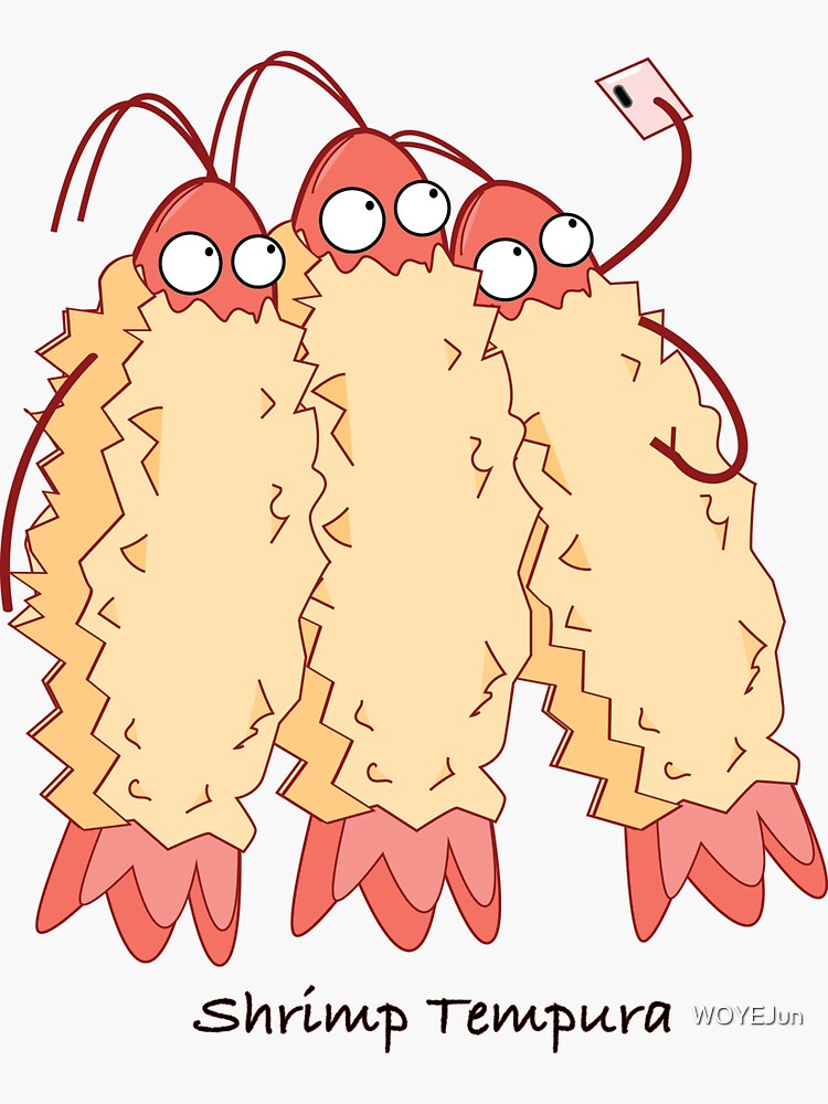 "Selfie Shrimp Tempura" Sticker for Sale by WOYEJun | Redbubble
