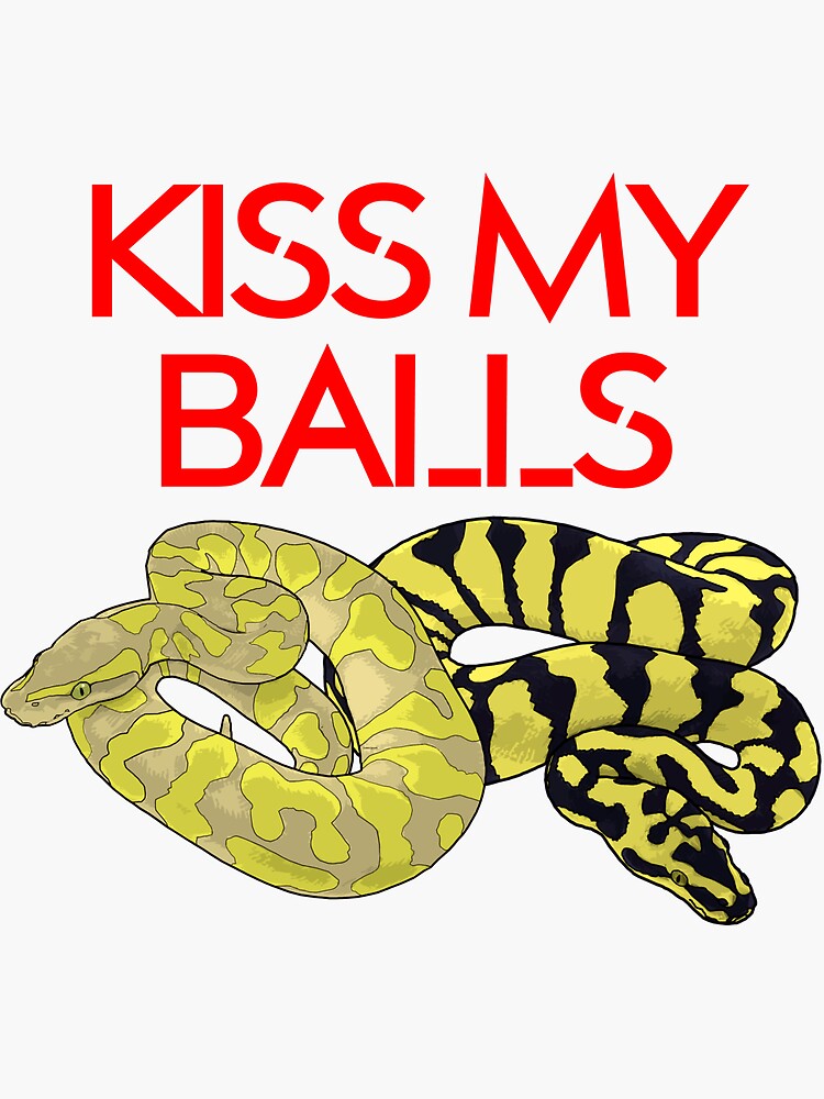 "ball python morphs sticker - kiss my balls" Sticker for Sale by BDesignerMorphs | Redbubble
