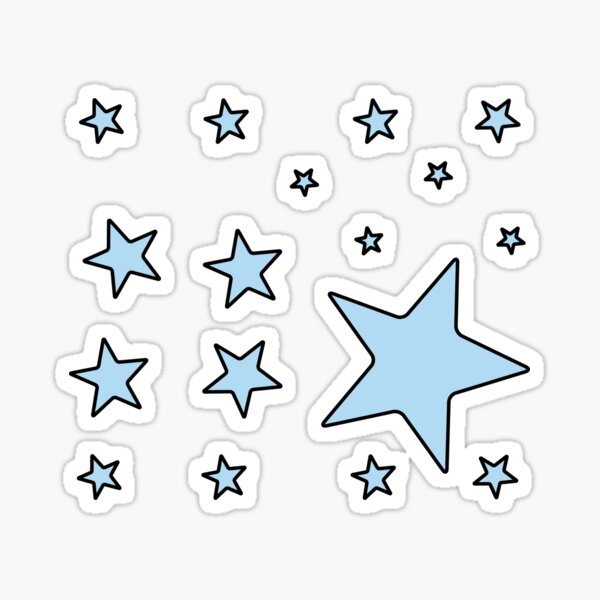 "Light Blue Star Sticker Variety Pack" Sticker for Sale by ...