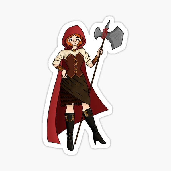 "Steampunk Little Red Riding Hood" Sticker for Sale by saiyreah | Redbubble