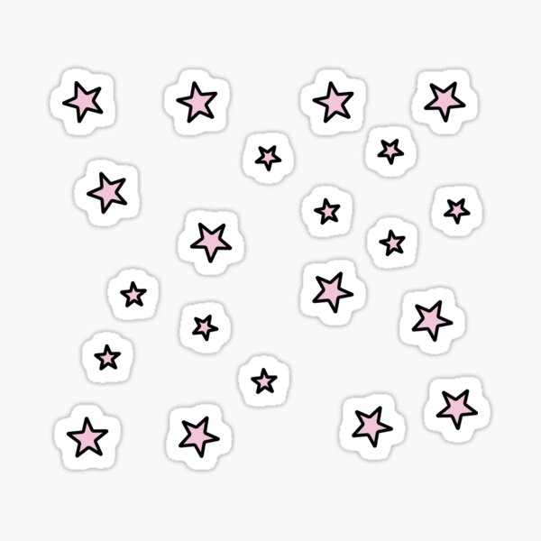 "Light Pink Star Sticker Little Pack" Sticker by hopefuldesigns | Redbubble