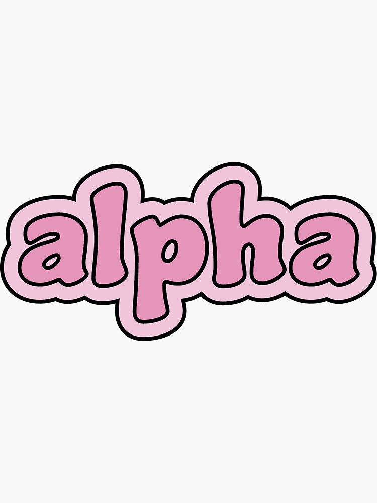 "Alpha- Greek Letter Pink Doodle" Sticker for Sale by hopefuldesigns ...