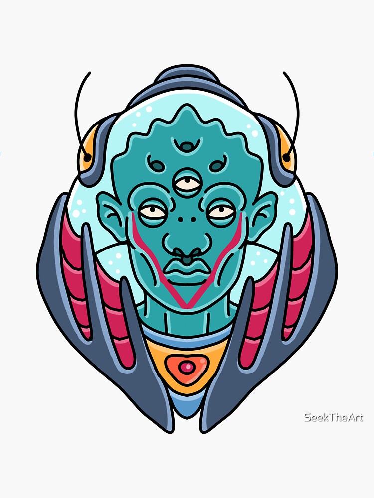 "Alien roots" Sticker by SeekTheArt | Redbubble