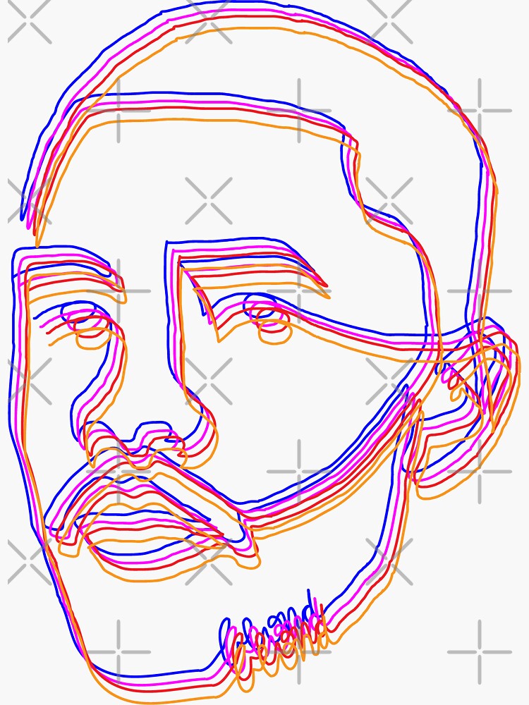 "Frank Ocean Line Drawing" Sticker by marnilauren | Redbubble