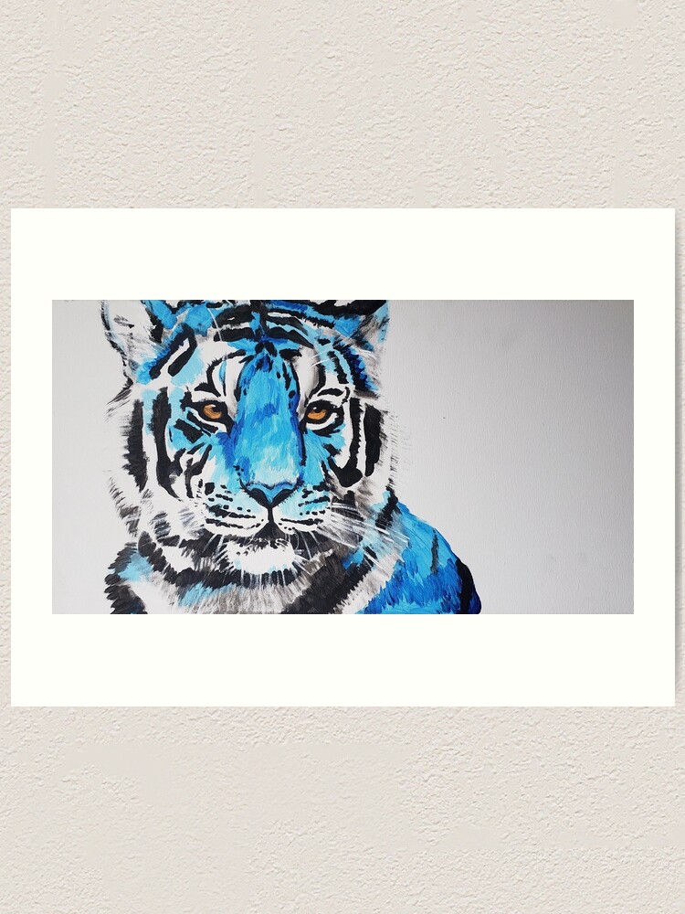 "Blue Tiger Face" Art Print by LyaVerdi | Redbubble
