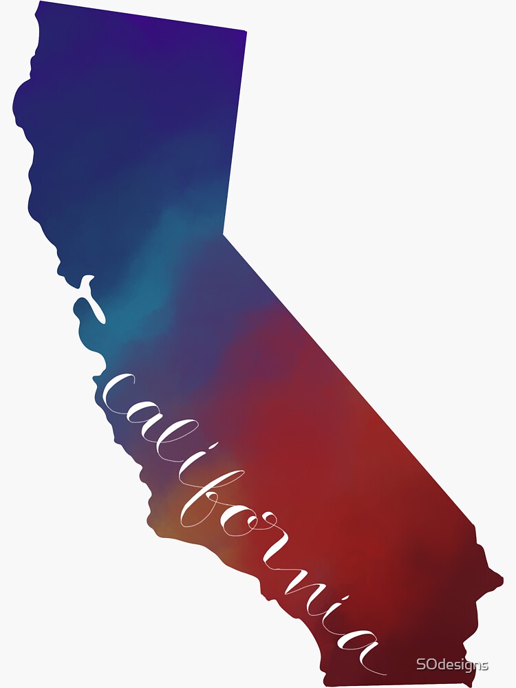 "California Shape Outline" Sticker by SOdesigns | Redbubble