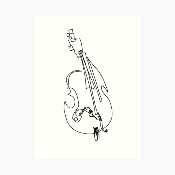 "Abstract Contour String Bass" Art Print for Sale by bassoongirl123 ...