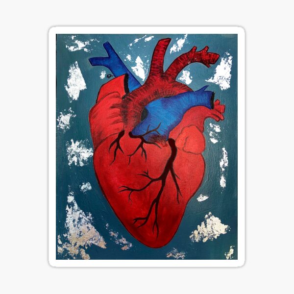 "realistic heart" Sticker for Sale by unearthlyart | Redbubble
