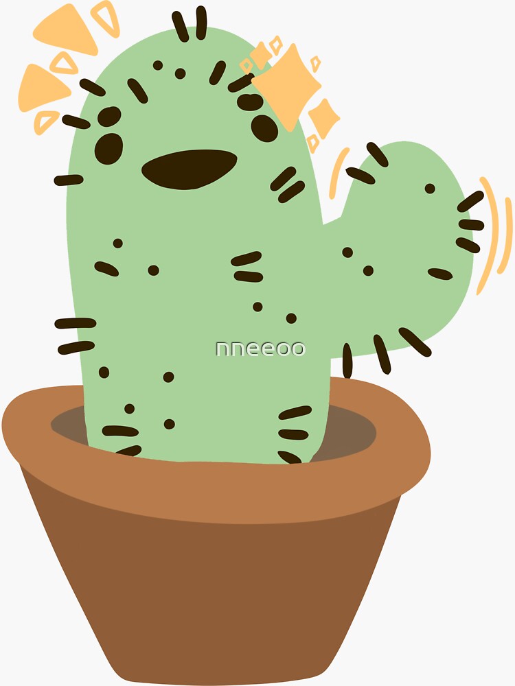 "Happy Cactus!" Sticker for Sale by nneeoo | Redbubble