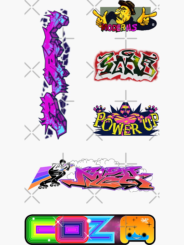 "Jet Set Radio Future Graffiti Sticker Sheet #6 (3 Large + 3 Jumbo High ...