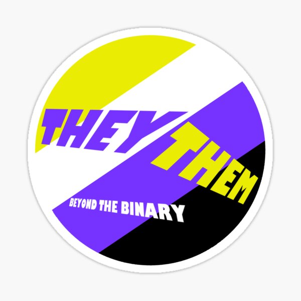 "Non-Binary" Sticker for Sale by hazel-ann | Redbubble