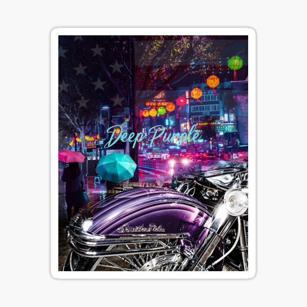 "Deep Purple Custom Motorcycle" Sticker by harrisonformula | Redbubble