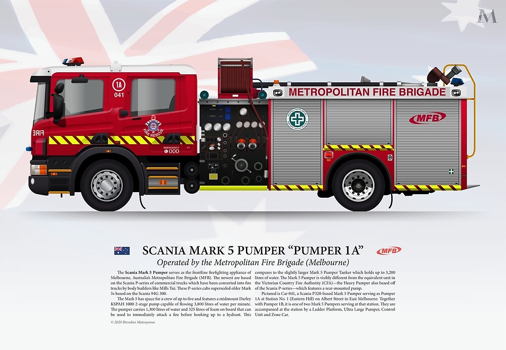 "Melbourne Metropolitan Fire Brigade Mark 5 Pumper "Pumper 1A" (Car 041 ...