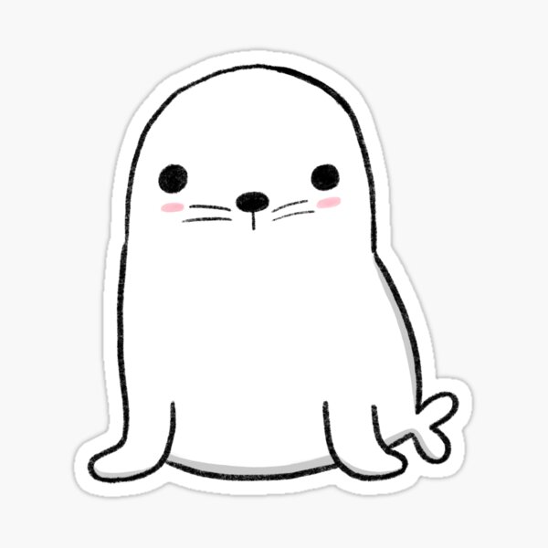 "Adorable Baby Seal" Sticker by ElaineCarterArt | Redbubble