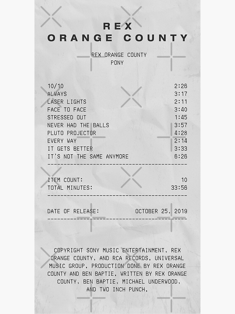 "Album Receipt - Version 2 " Poster for Sale by mitchgraney | Redbubble